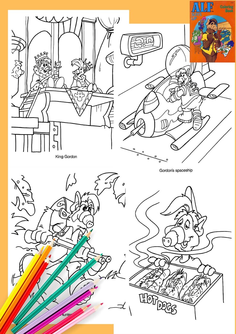 OFFER 2 Coloring Activity Books Alf Animated Series Printable PDF ...