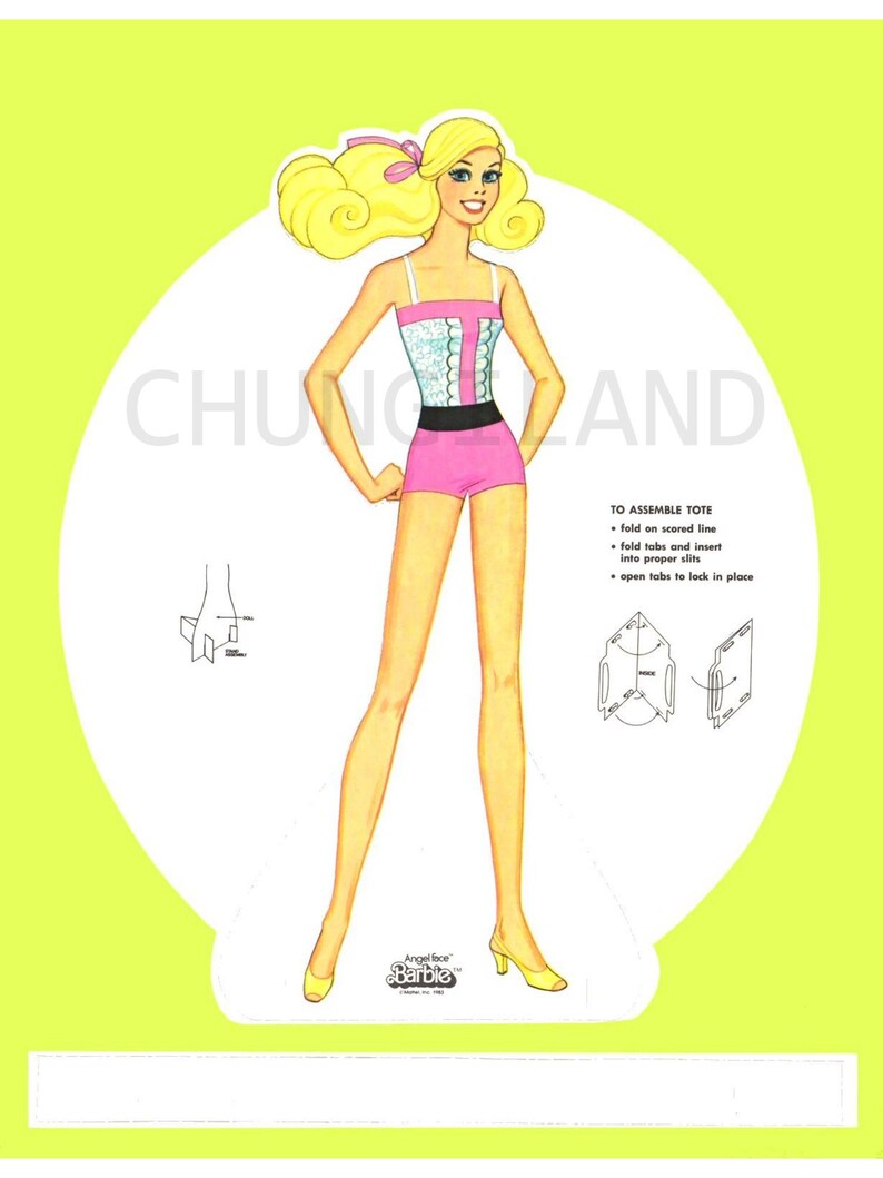 Barbie Paper Doll Angel Face Printable PDF Instant Digital Download - Etsy