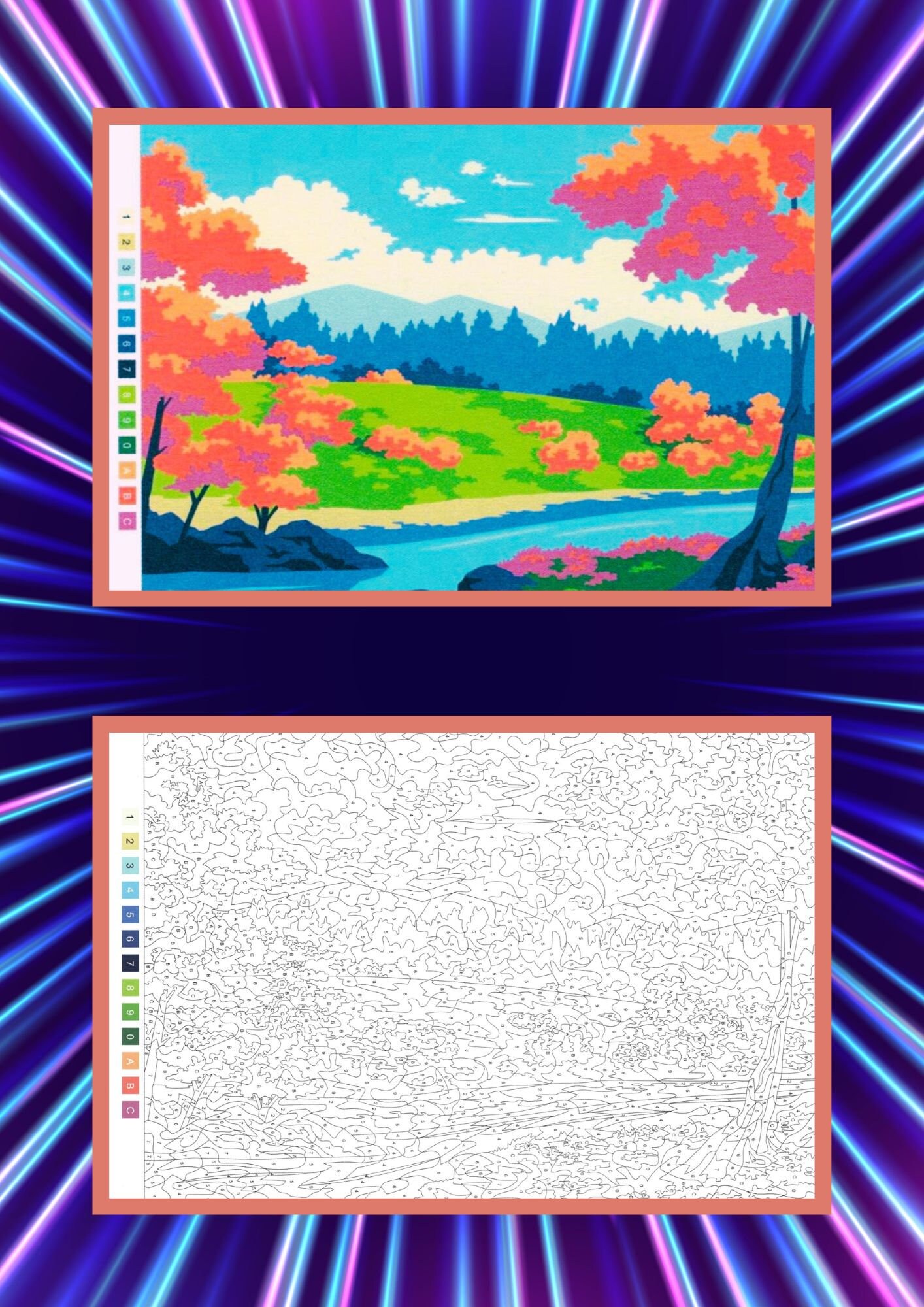 Color by Number Coloring Book Manga Printable PDF Instant Digital ...