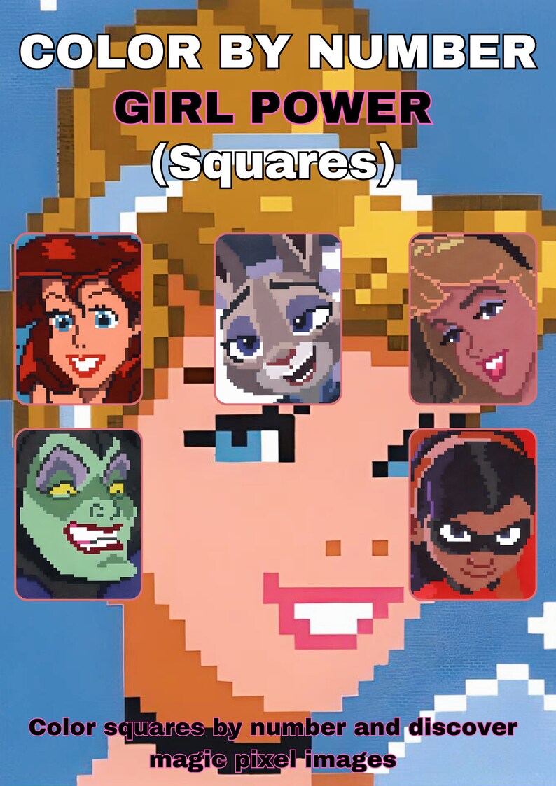 Coloring Book Color by Number Squares Printable PDF Instant Digital ...