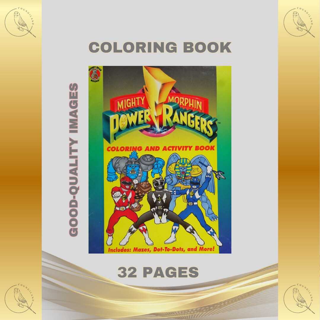 Vintage Coloring Book Power Rangers PDF Printable Instant Download ...