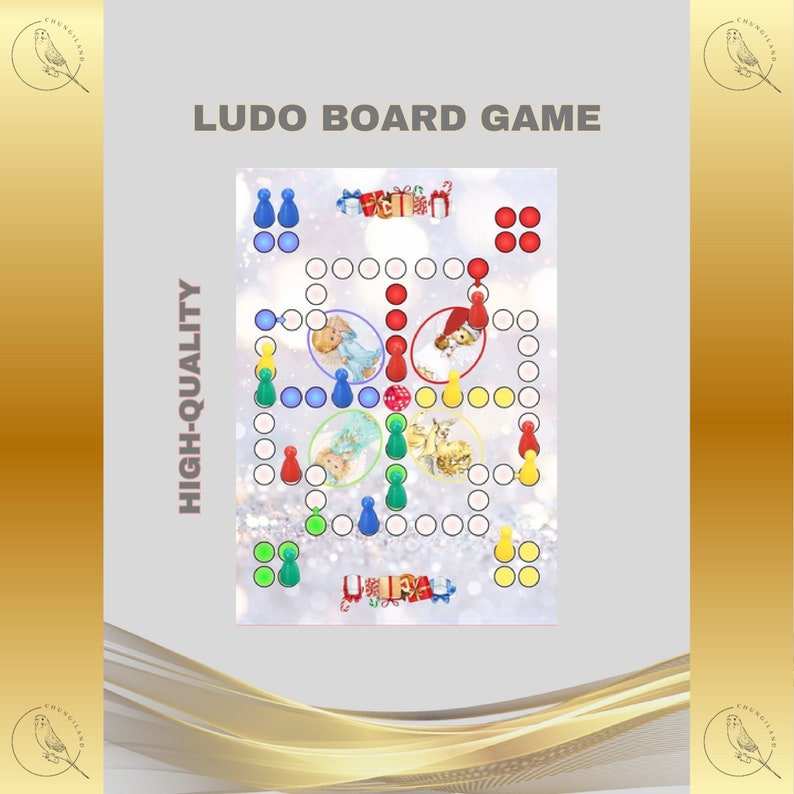 Ludo Board Game Template, Board, Dice and Game Pieces Cutout Template ...