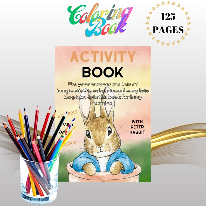 Vintage Coloring Activity Book 125 Coloring Pages Printable PDF Instant ...