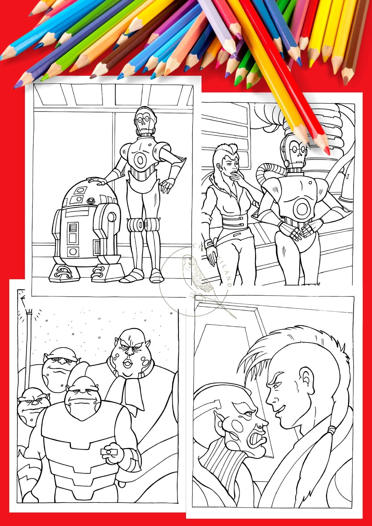 Vintage Coloring Book Star Wars Droids 32 Pages to Color Printable PDF ...