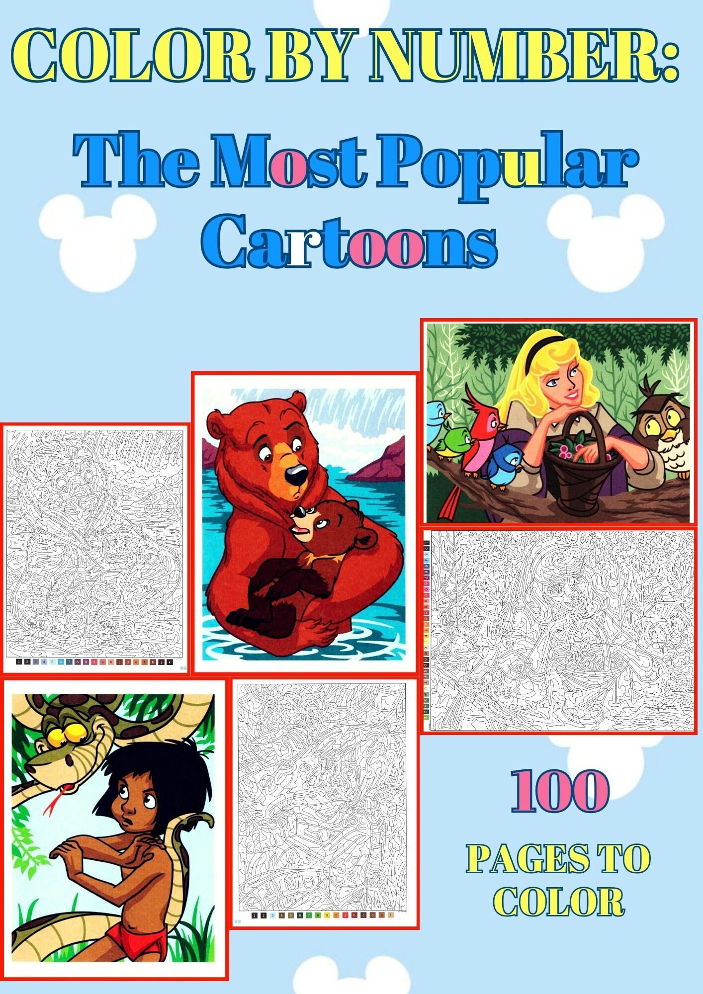 Coloring Book Color by Numbers 100 Pages to Color Printable PDF Instant ...
