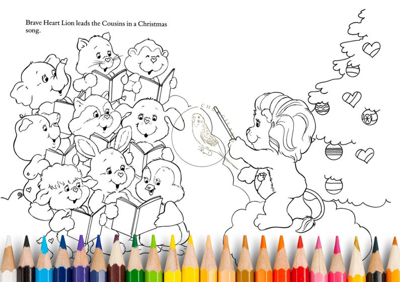 Coloring Book Care Bears Christmas Printable PDF Instant Digital ...
