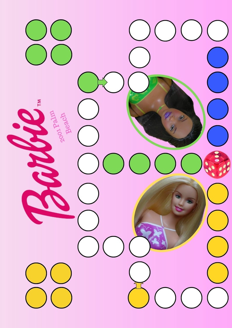 Printable PDF Instant Digital Download Board Game Ludo Barbie - Etsy UK