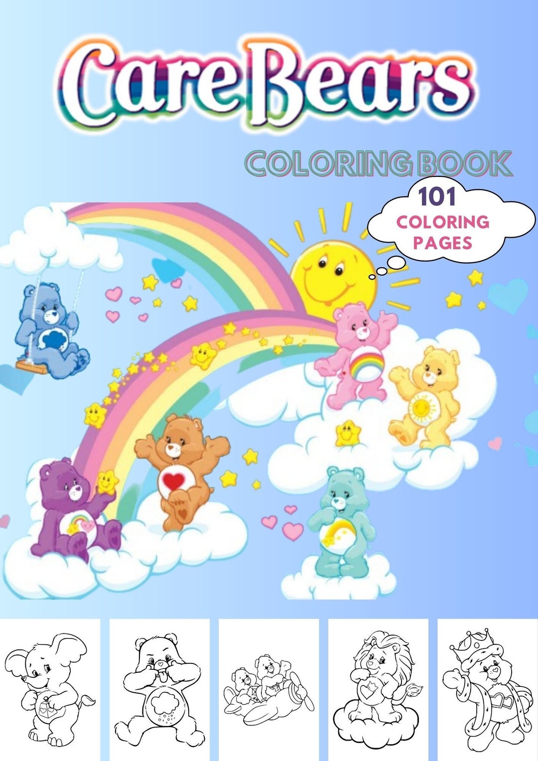 Care Bears Mega Coloring Book 101pages - Etsy