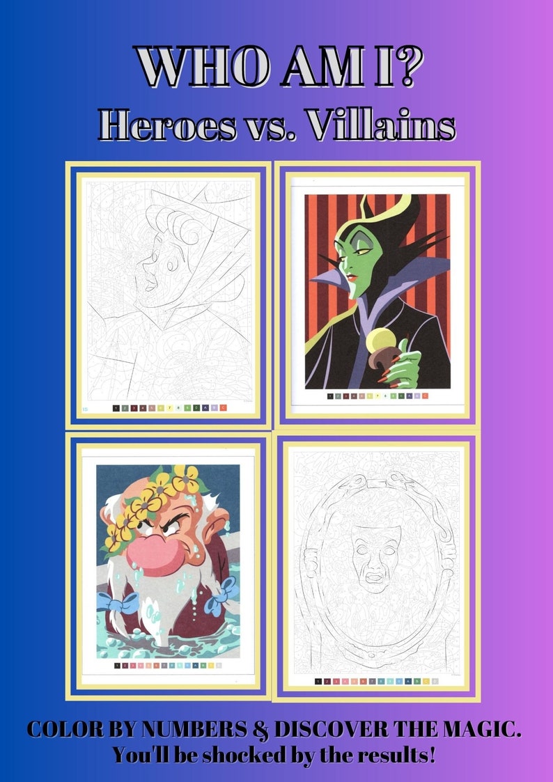 Color by Number Heroes Vs. Villains - Etsy Australia
