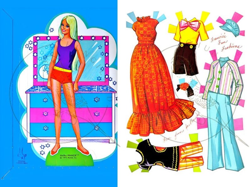 Barbie Paper Dolls Printable PDF Instant Digital Download Retro Vintage ...
