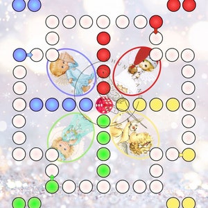 Ludo Board Game Template, Board, Dice and Game Pieces Cutout Template ...