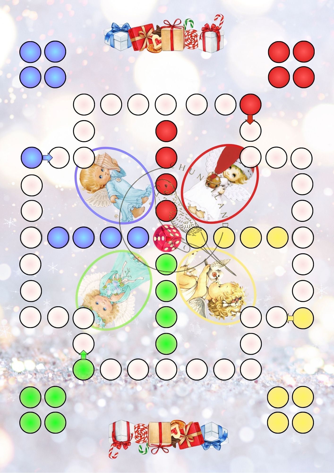 Ludo Board Game Template Board Dice and Game Pieces Cutout - Etsy UK