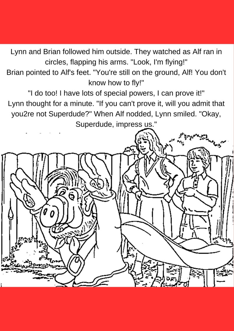Alf Coloring Book Storybook Printable PDF Instant Digital Download - Etsy