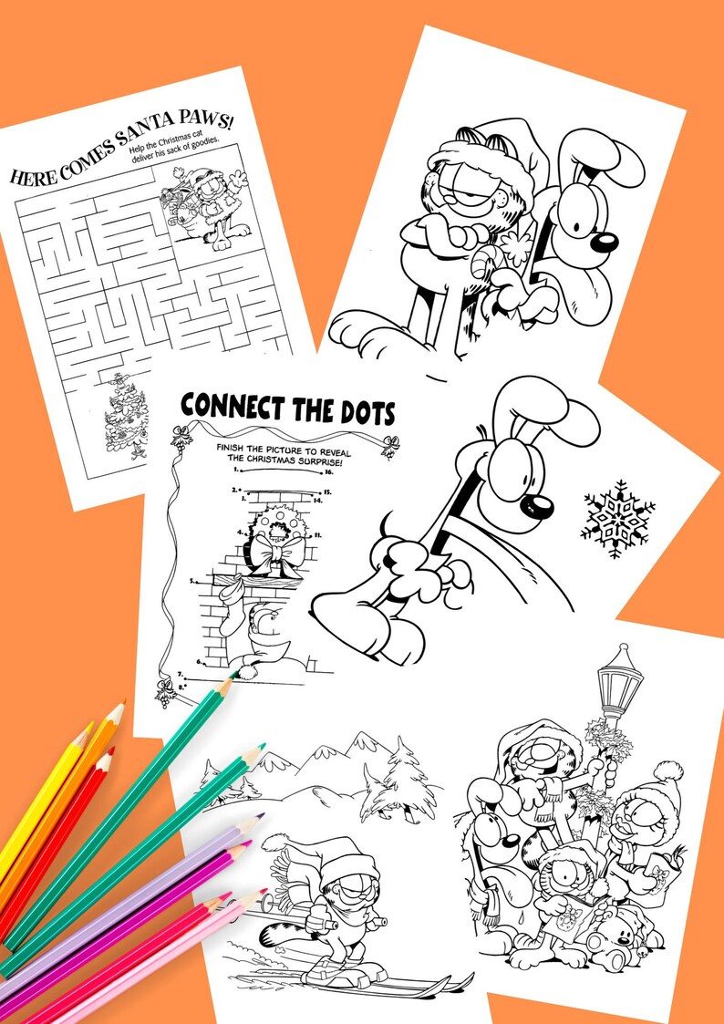 Vintage Coloring Activity Book Garfield 32 Pages Printable PDF Instant ...
