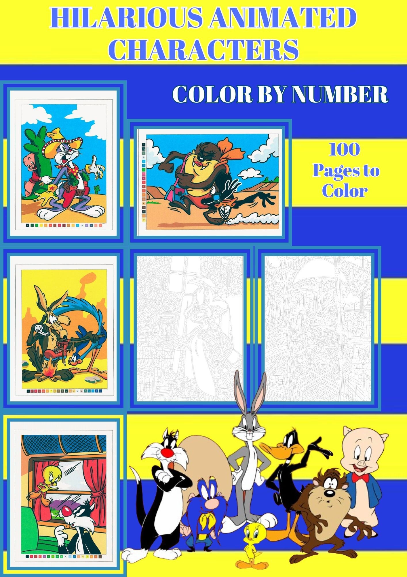 Coloring Book Color by Number 100 Pages to Color Printable PDF Instant ...