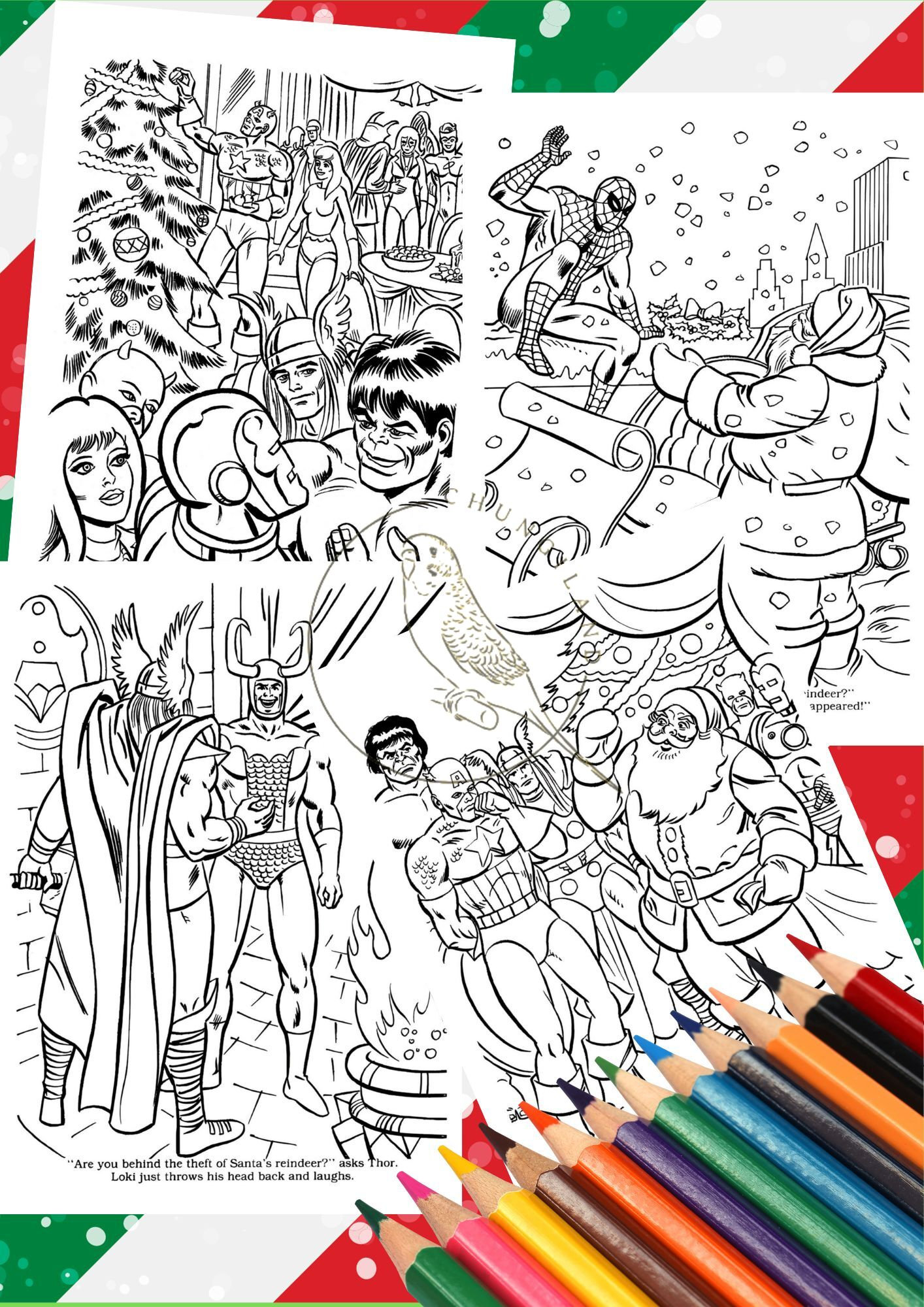 Vintage Coloring Book Super Heroes' Christmas 46 Pages to - Etsy