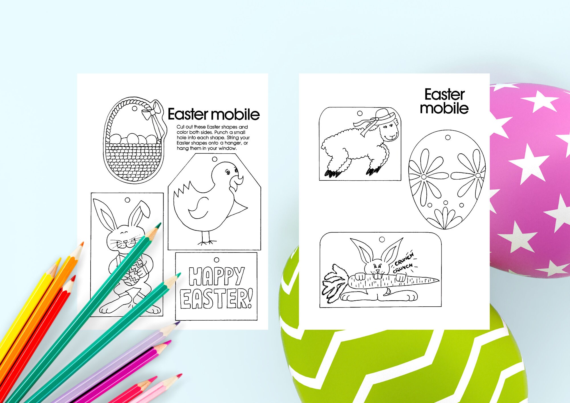Vintage Coloring Activity Book Easter Decorations 21 Pages DIY ...