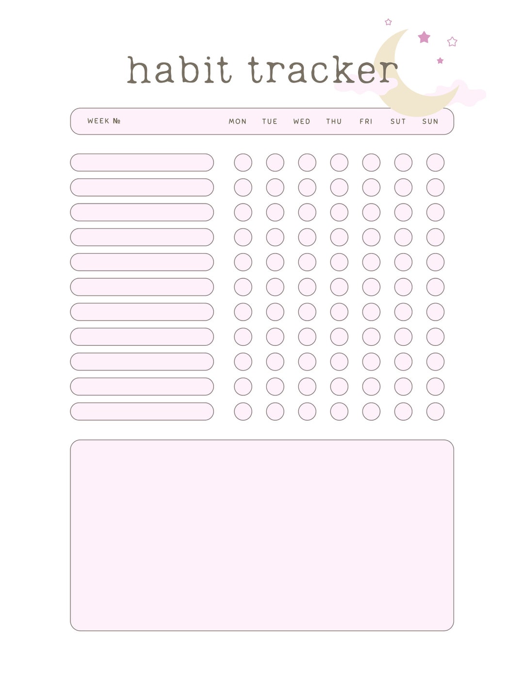 Cute Habit Tracker - Digital Download, Pastel Neutral Aesthetic - Etsy