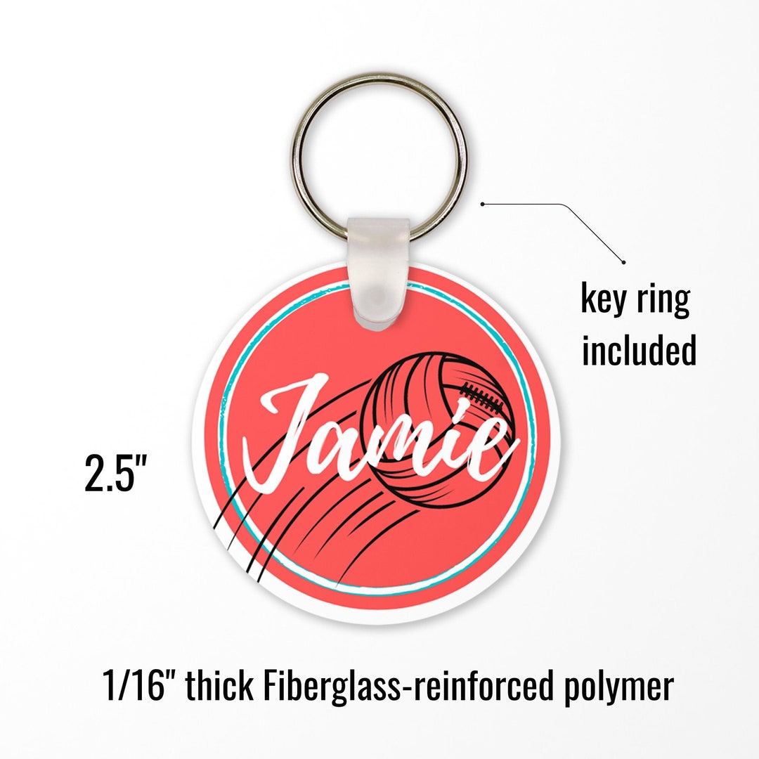 Personalized Custom Volleyball Sports Bag Tags Keychains Name Tags Team ...