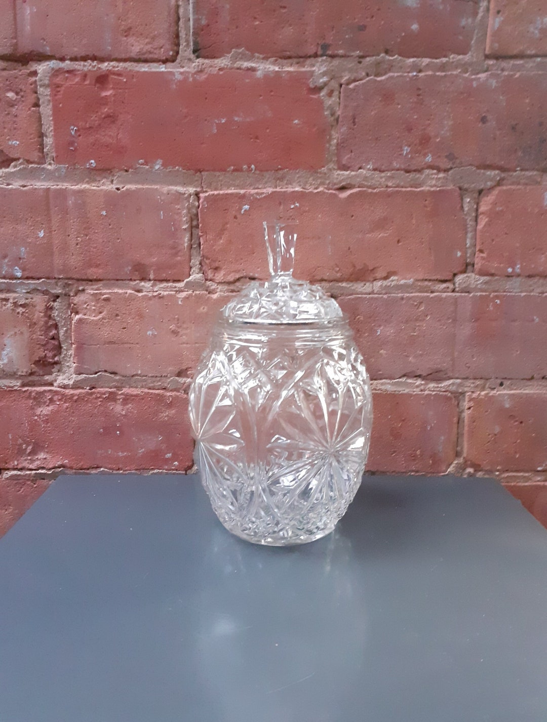 Cut Glass Pickle Jar With Lid Vintage Decorative Glass - Etsy