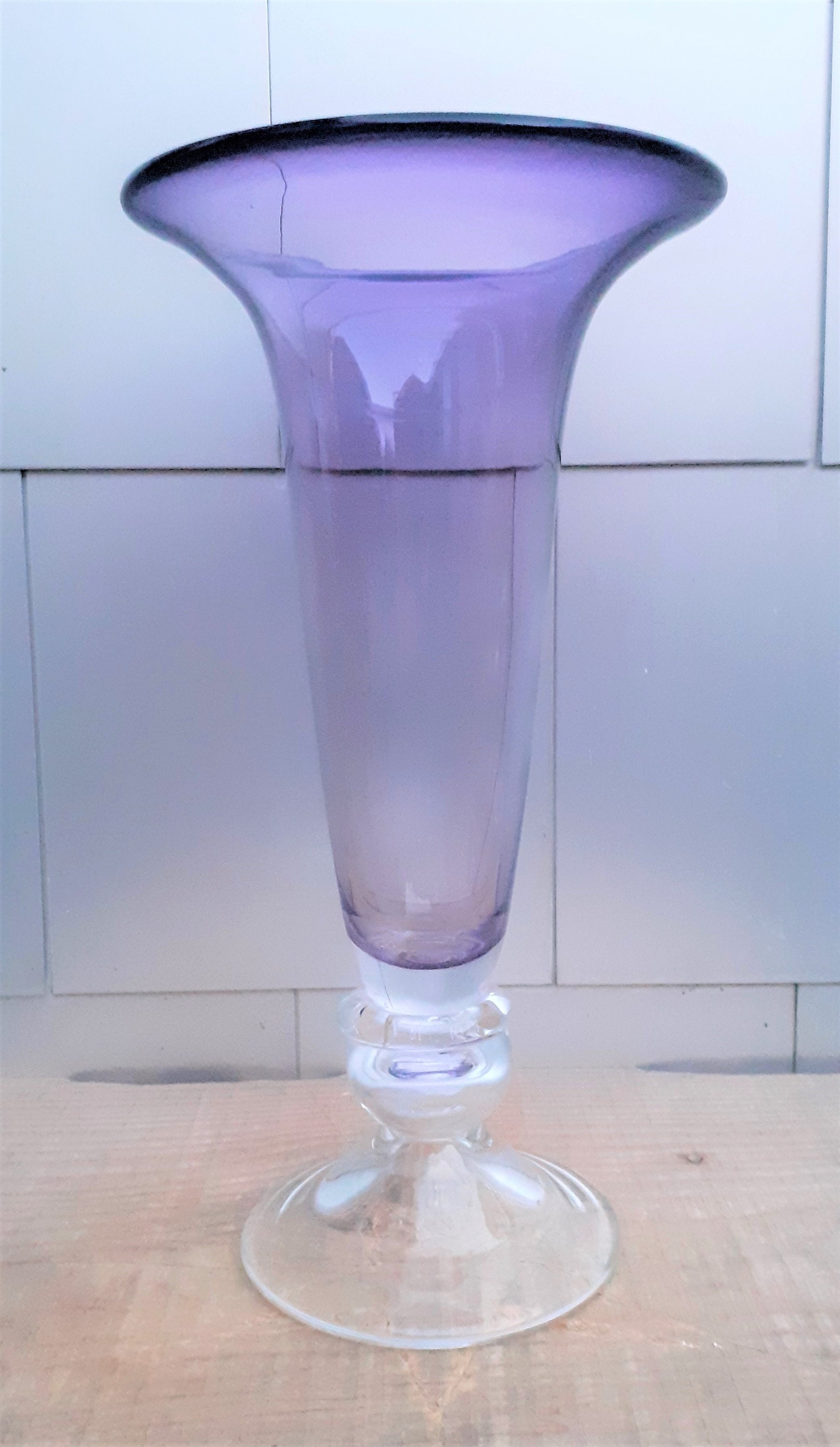 Purple Vase Vintage Glass - Etsy UK