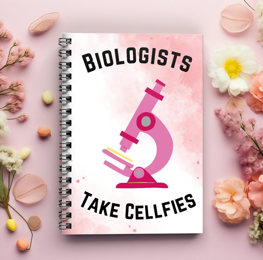 Biologists Take Cellfies, Pink Spiral Notebook, Funny Science Lab ...