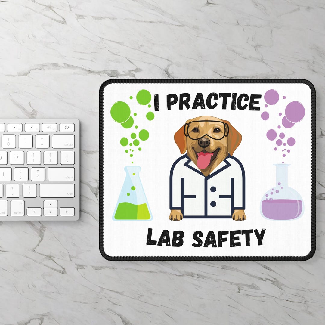 Funny Science Pun Gaming Mouse Pad, Lab Safety Scientist Teacher Gift ...