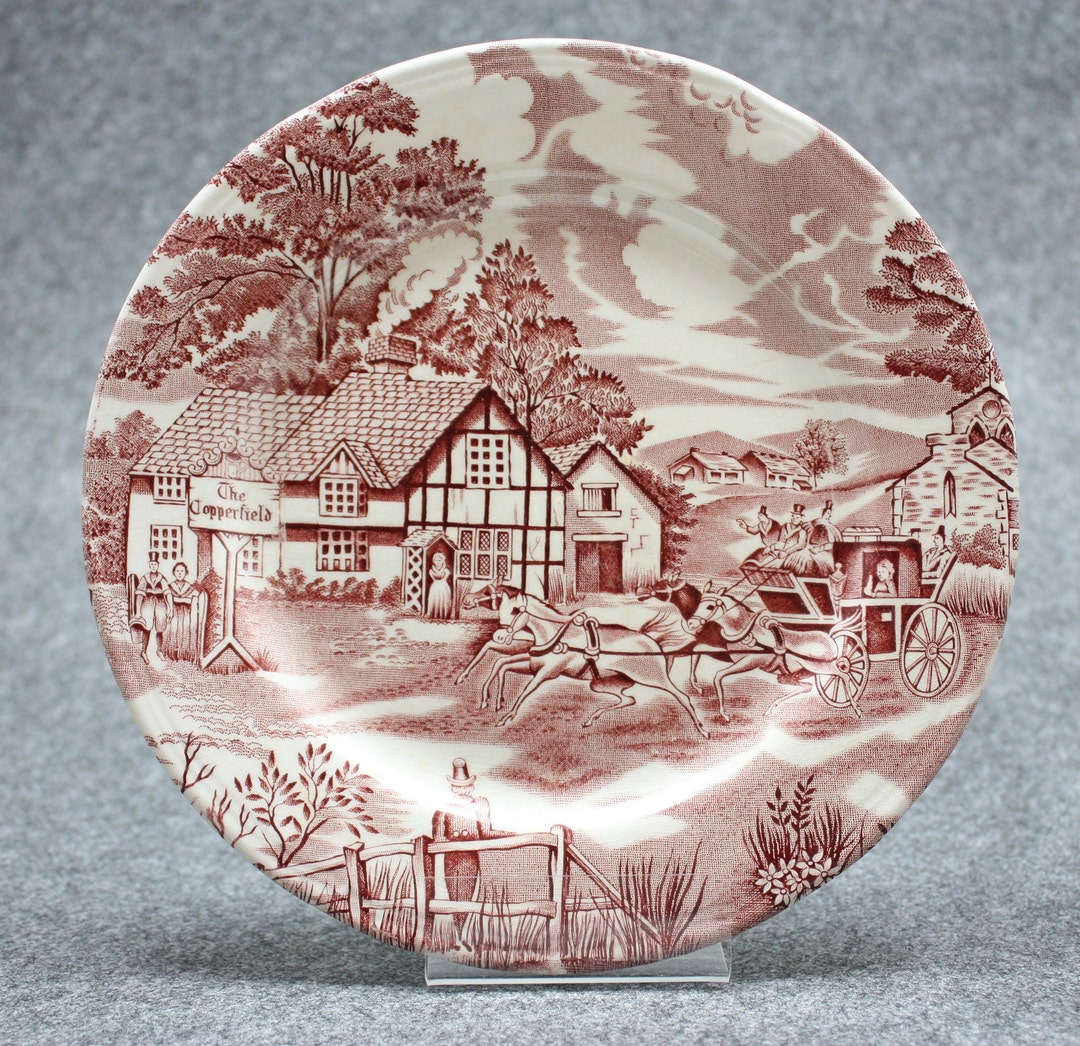 Vintage Breakfast Plate - English Style - Village Scene Around "the ...