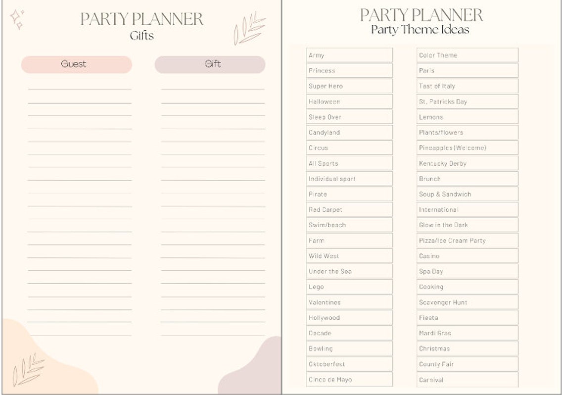 Printable Birthday Planner | Party Planner | Event Organizer | Event ...