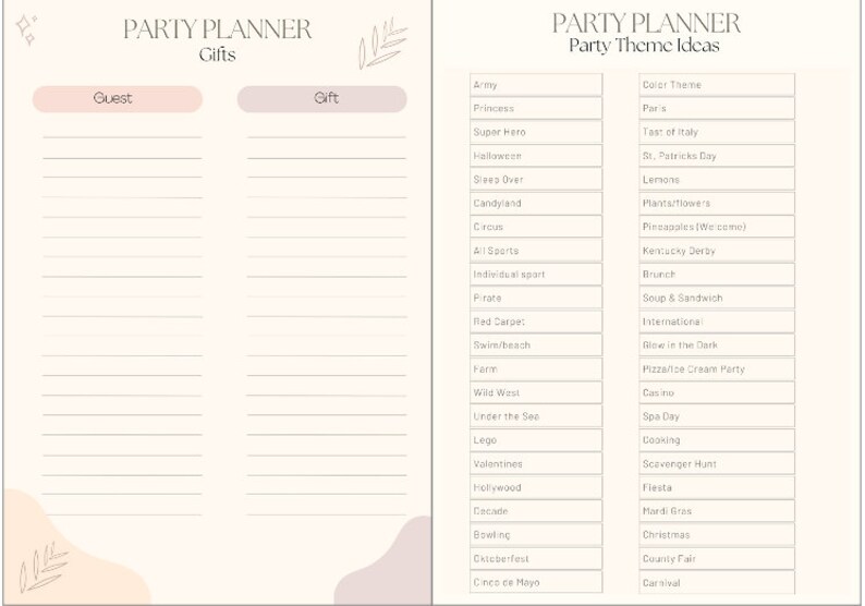 Printable Birthday Planner | Party Planner | Event Organizer | Event ...