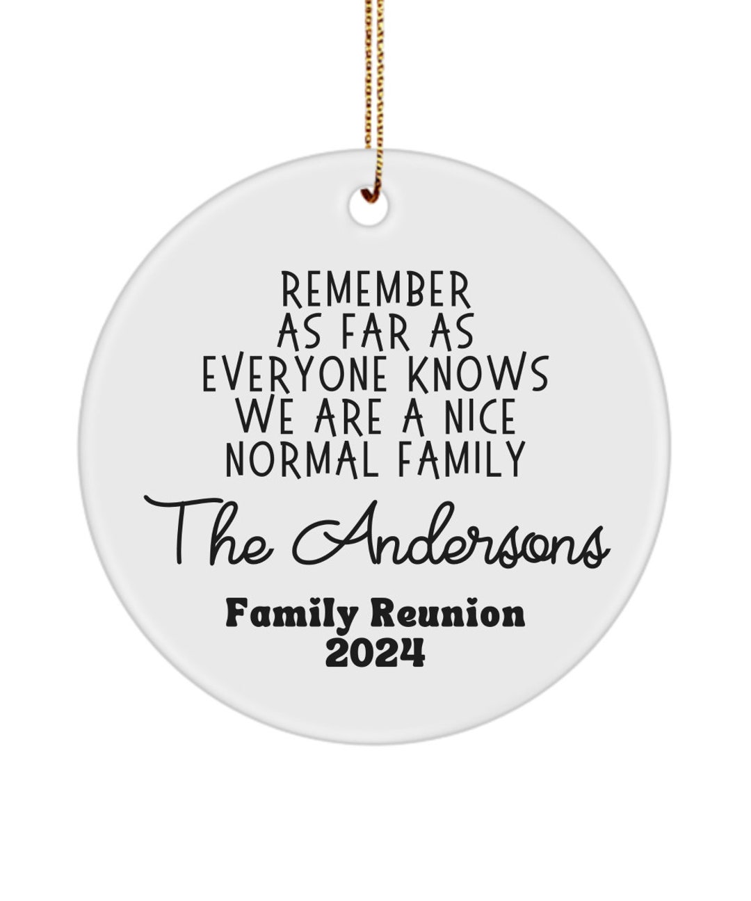 Personalized Family Reunion Ornament, Customizable Funny Family Gifts ...