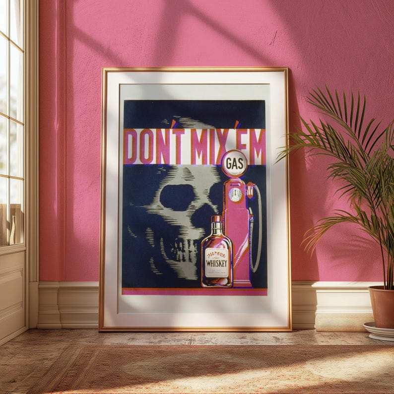 Don't Mix 'em - Vintage Safety Poster | Digital Download | Retro ...