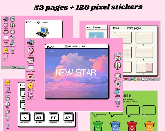 Monthly Calendar , Planner Y2k - Etsy