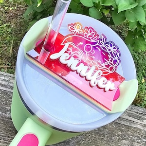 30oz, 40oz or 60oz Stanley Floral Gnome Name Tag, Personalized Gnome ...