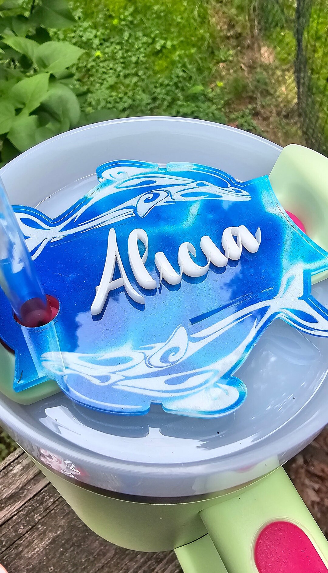 30oz, 40oz or 60oz Stanley Dolphin Name Tag, Personalized Dolphin ...