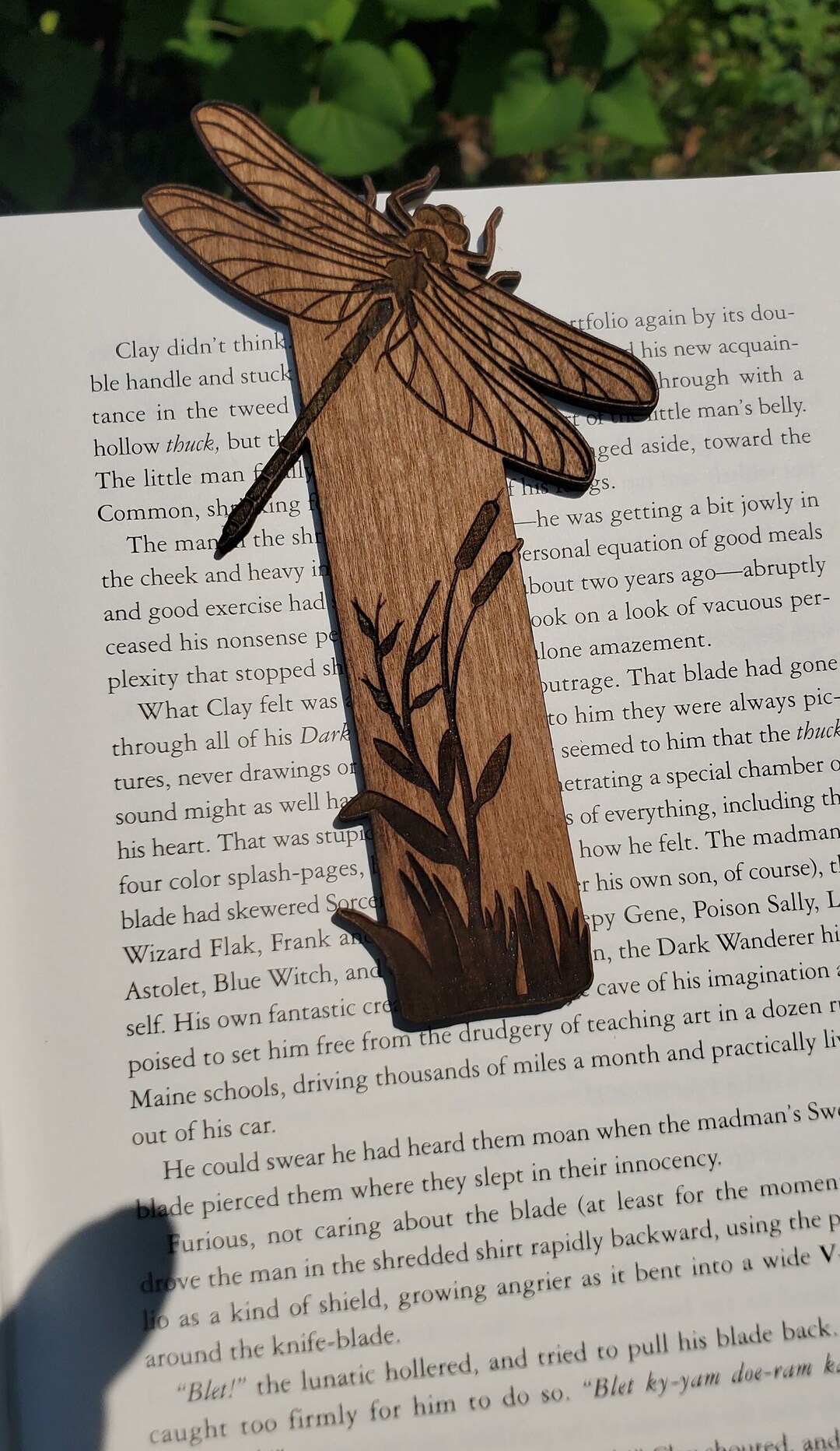 Engraved Dragonfly Wooden Bookmark, Engraved Bookmark, Book Accessory ...