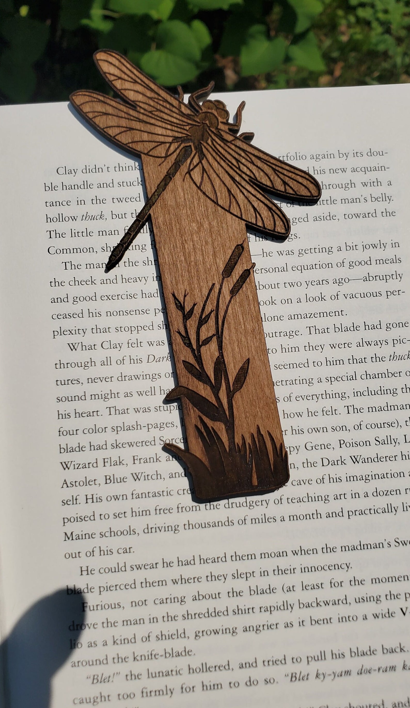 Engraved Dragonfly Wooden Bookmark, Engraved Bookmark, Book Accessory ...