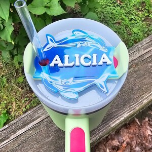 30oz, 40oz or 60oz Stanley Dolphin Name Tag, Personalized Dolphin ...