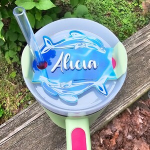 30oz, 40oz or 60oz Stanley Dolphin Name Tag, Personalized Dolphin ...