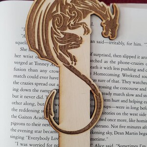 Engraved Dragon Bookmark, Wooden Bookmark, Laser Engraved, Book ...