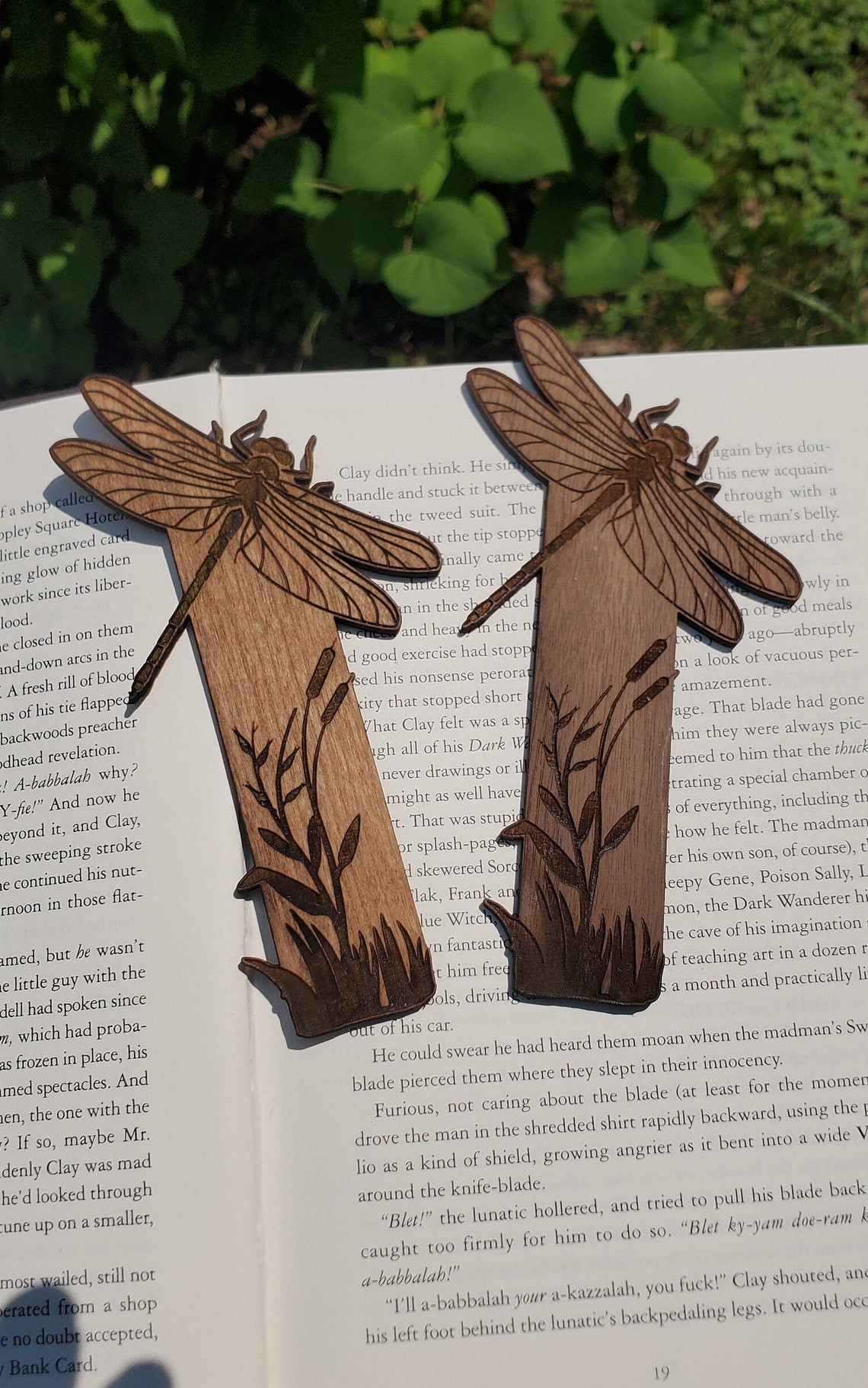 Engraved Dragonfly Wooden Bookmark, Engraved Bookmark, Book Accessory ...