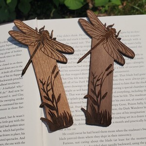 Engraved Dragonfly Wooden Bookmark, Engraved Bookmark, Book Accessory ...