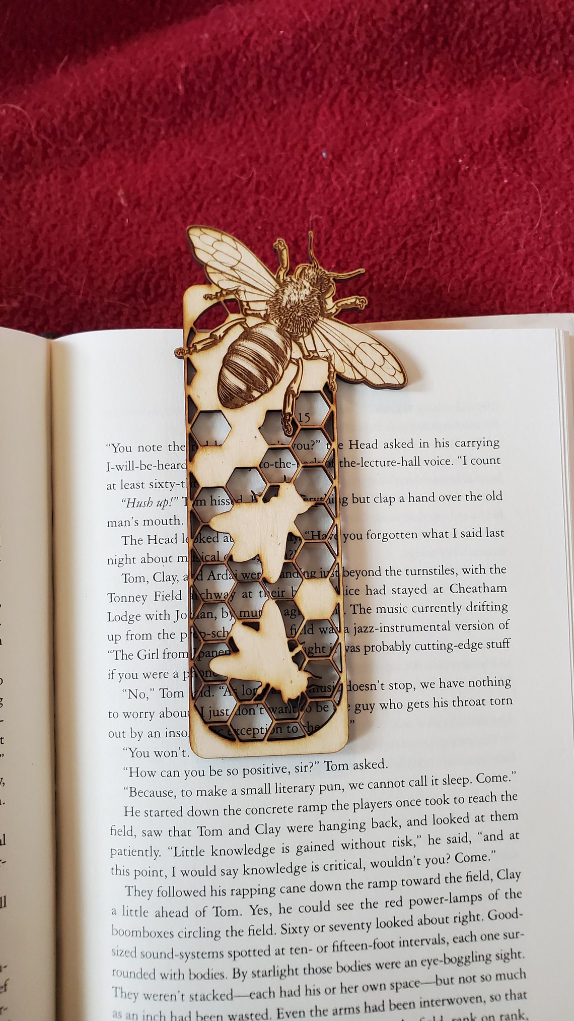 Engraved Bee Wooden Bookmark, Engraved Bookmark, Book Accessory, Wood ...