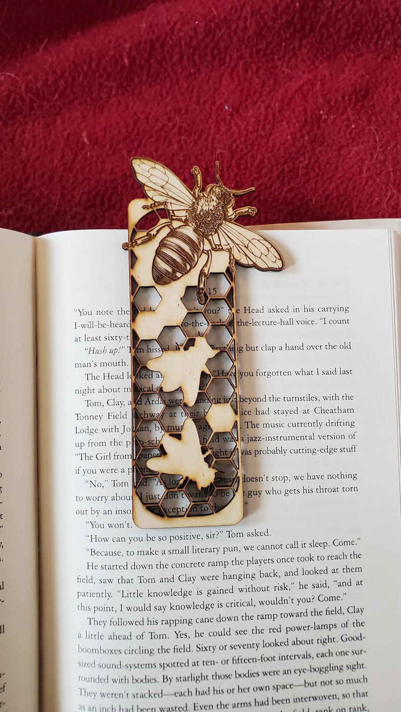 Engraved Bee Wooden Bookmark Engraved Bookmark Book - Etsy