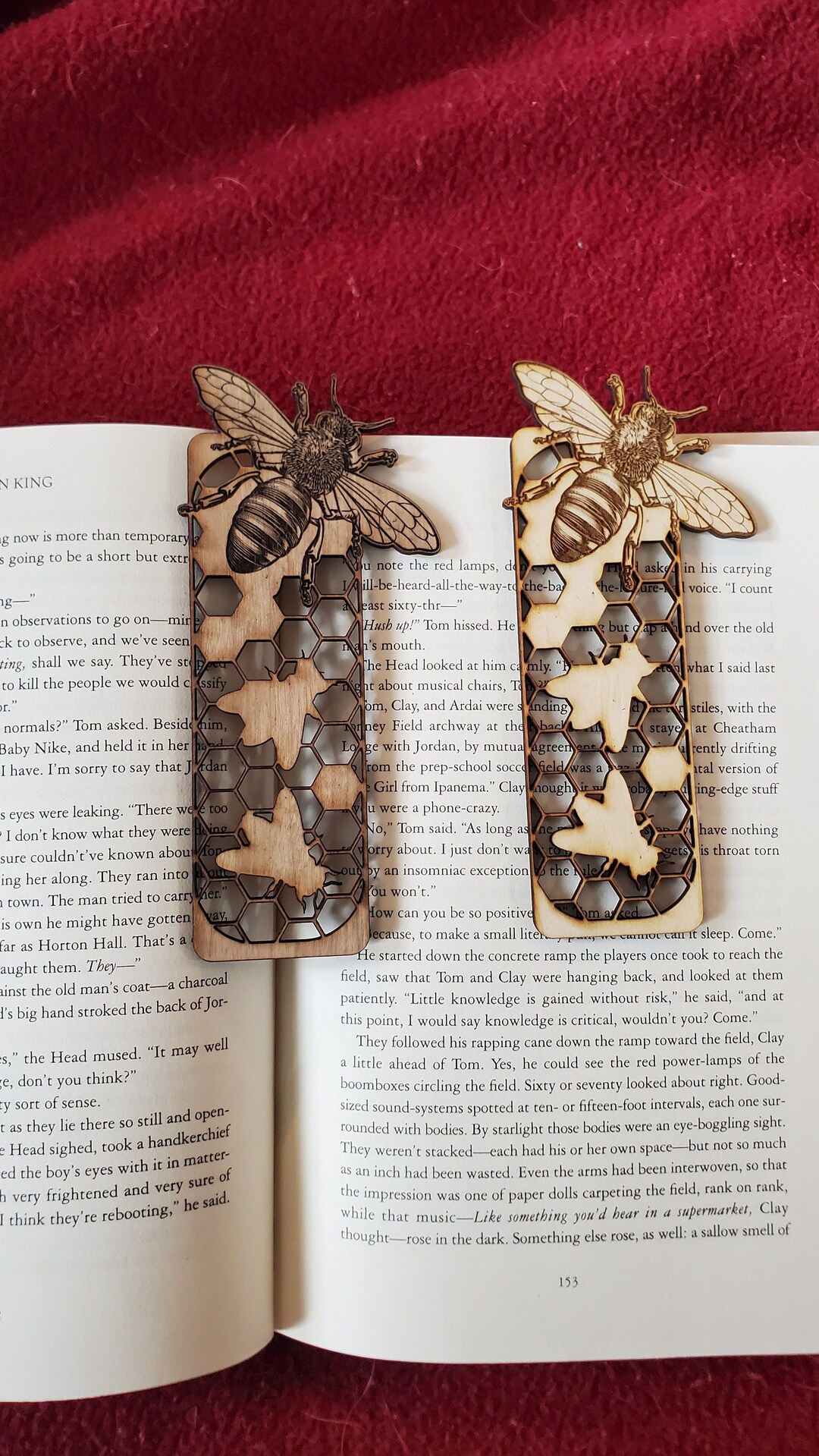 Engraved Bee Wooden Bookmark, Engraved Bookmark, Book Accessory, Wood ...