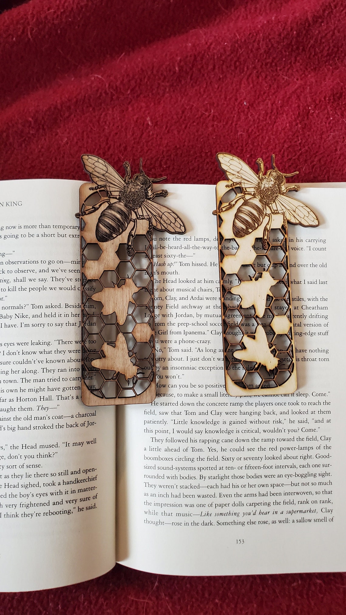 Engraved Bee Wooden Bookmark Engraved Bookmark Book - Etsy