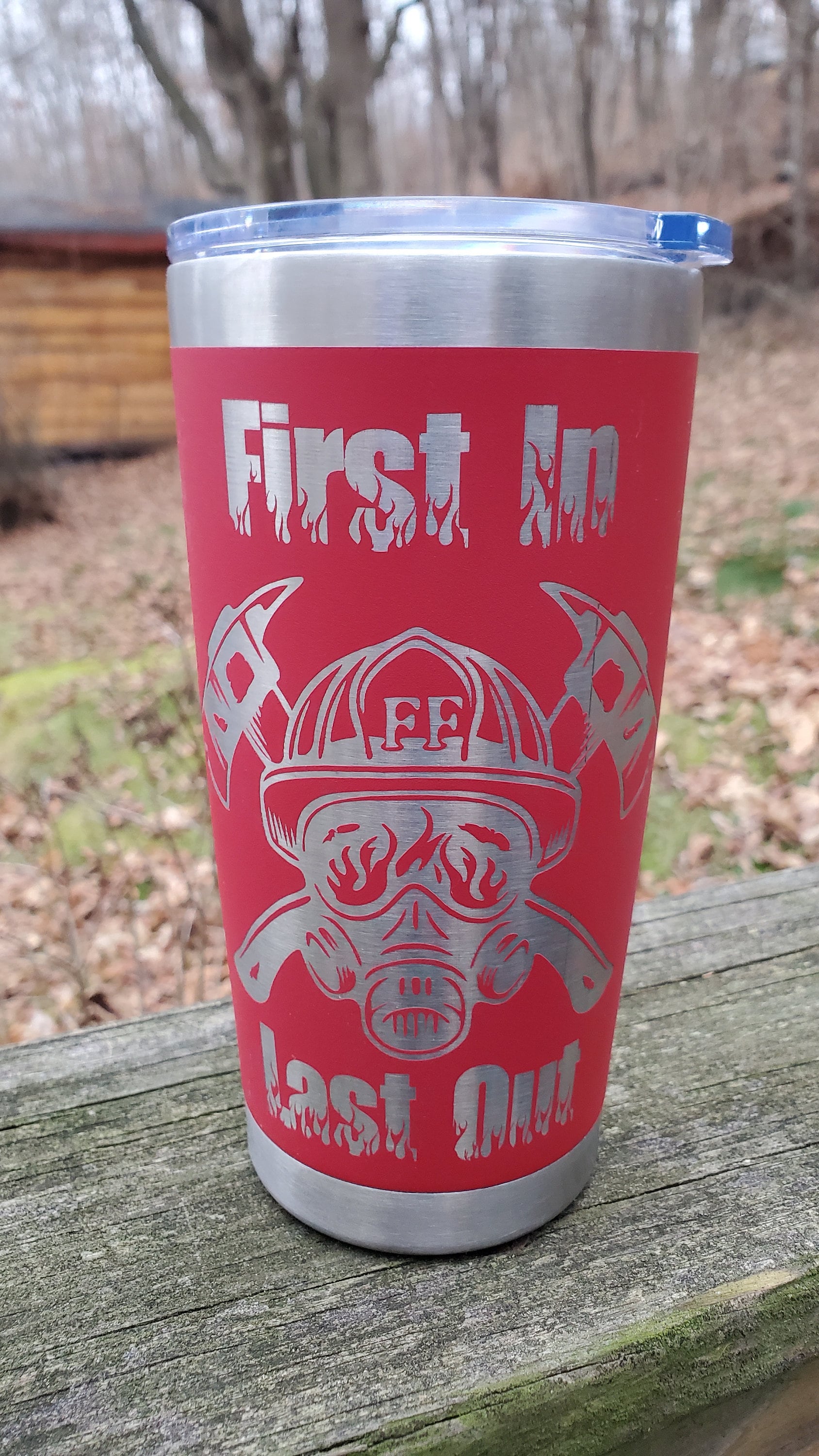Engraved Firefighter Tumbler, 20oz, 30oz, Laser Engraved, Personalized ...