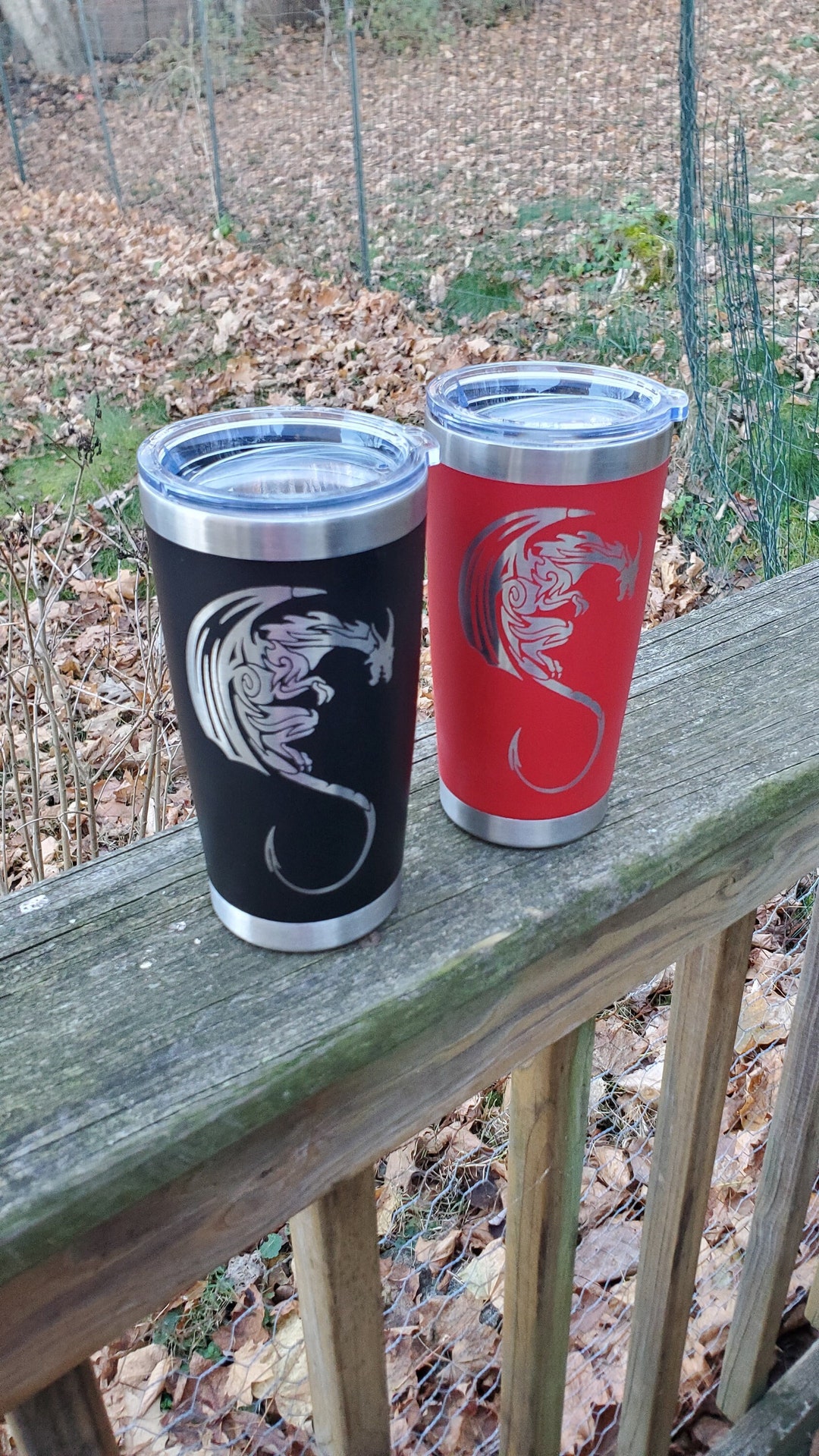 Engraved Curling Dragon Tumbler, 20oz, 30oz, Travel Mug, Coffee Mug ...