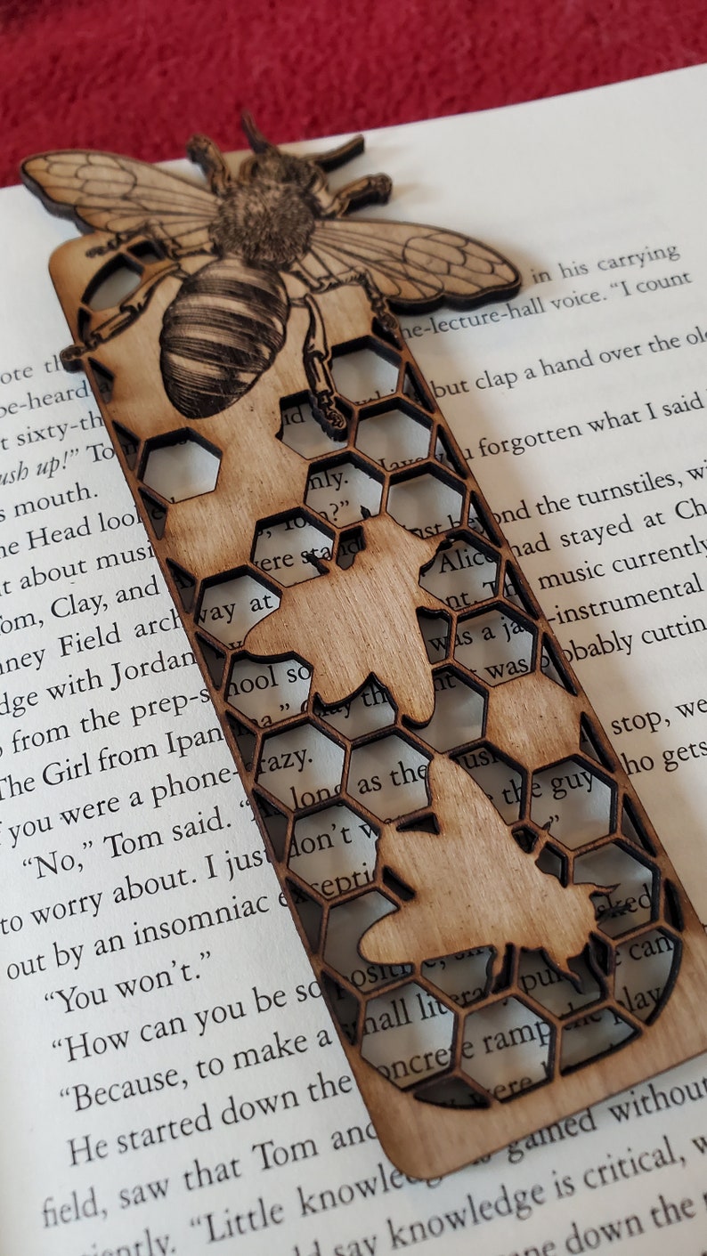 Engraved Bee Wooden Bookmark Engraved Bookmark Book - Etsy