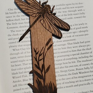 Engraved Dragonfly Wooden Bookmark, Engraved Bookmark, Book Accessory ...